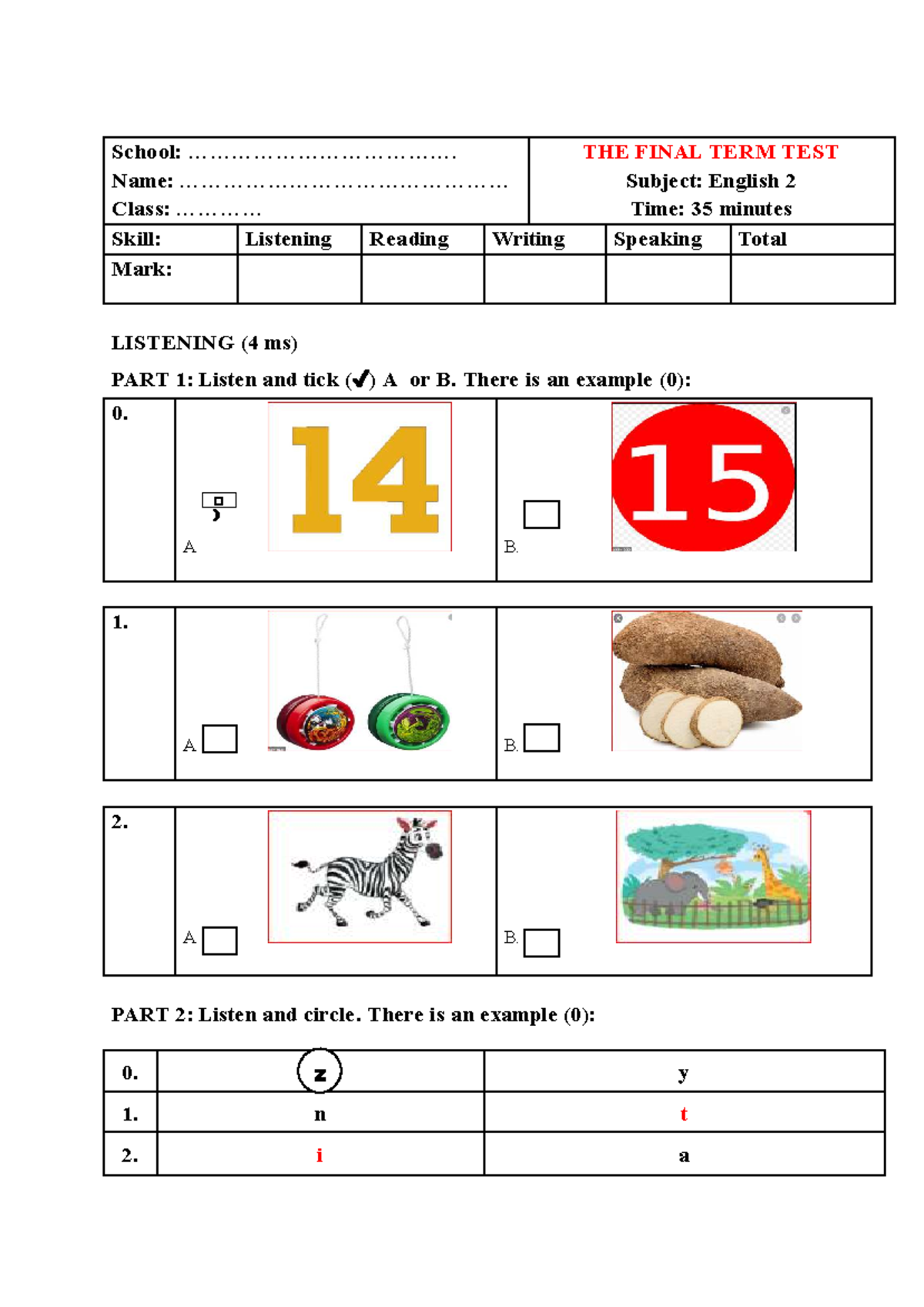 English 35 Final Term Exam: Listening & Writing Activities - Studocu