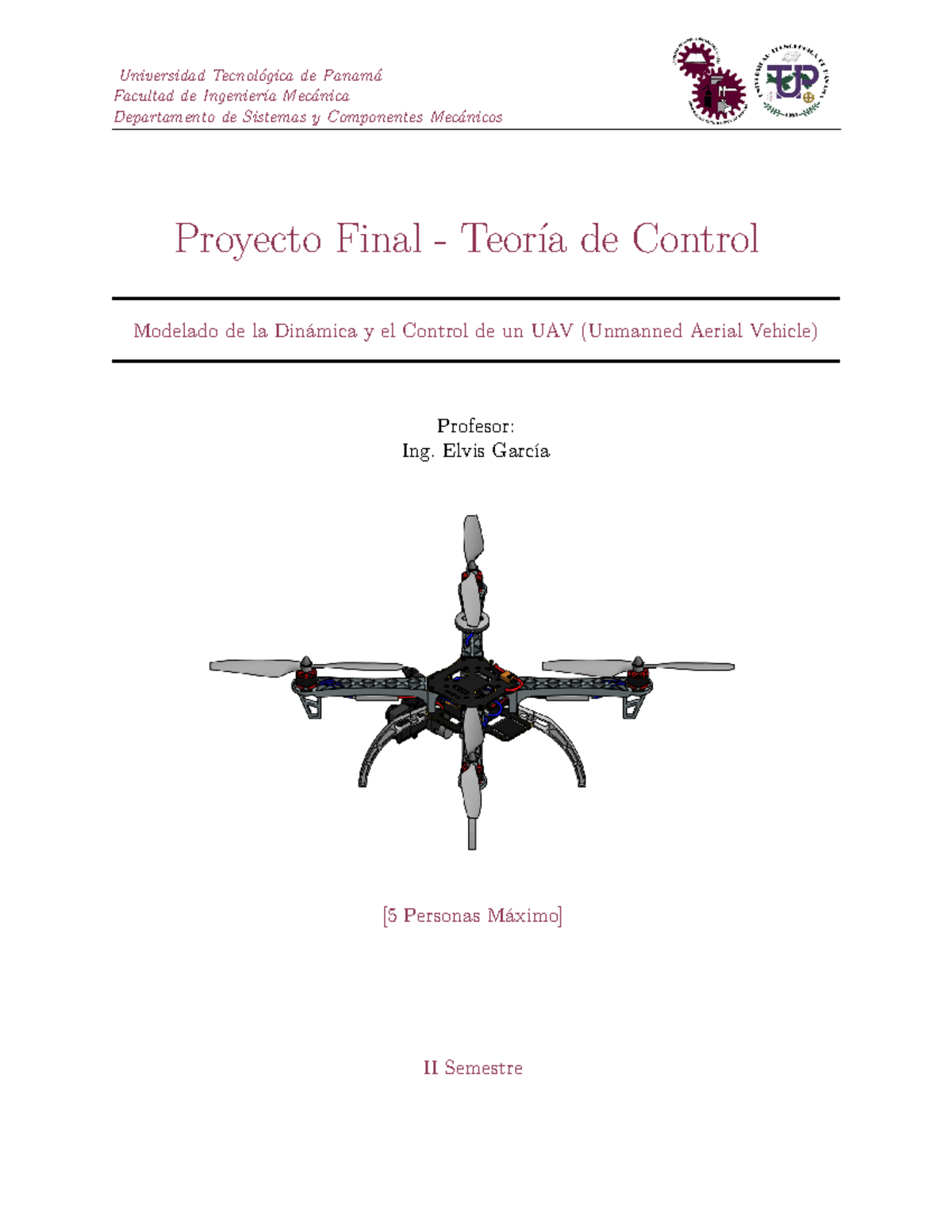 Proyecto Final: Modelado y Control de UAV en Teoría de Control 2023 - Studocu