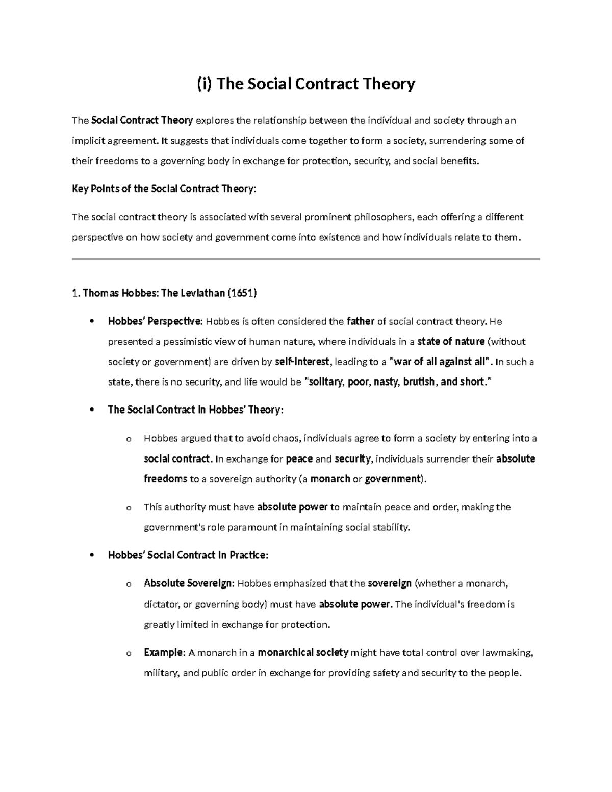 Organismic & Social Contract Theories: An In-depth Analysis - Studocu