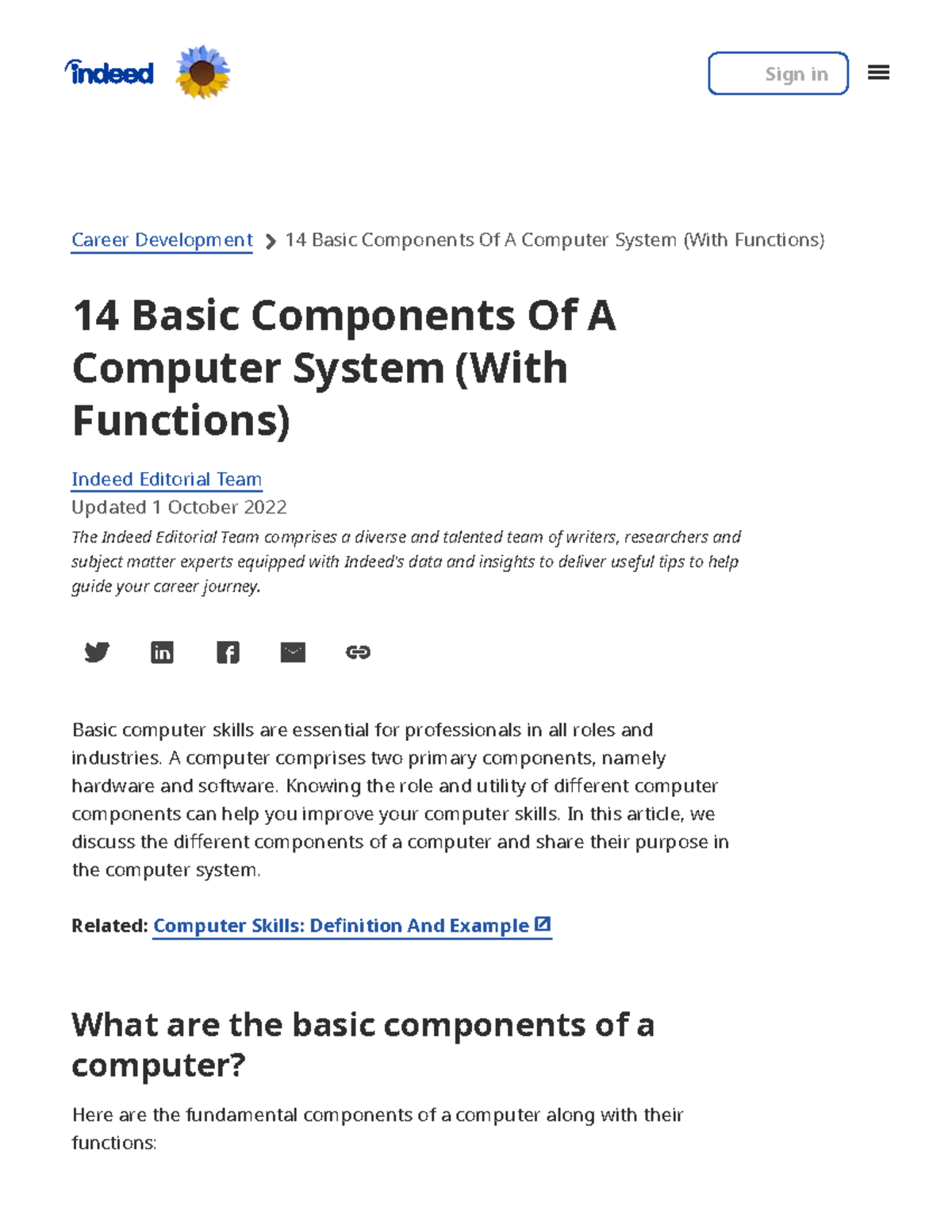 14 Essential Components of a Computer System and Their Functions - Studocu