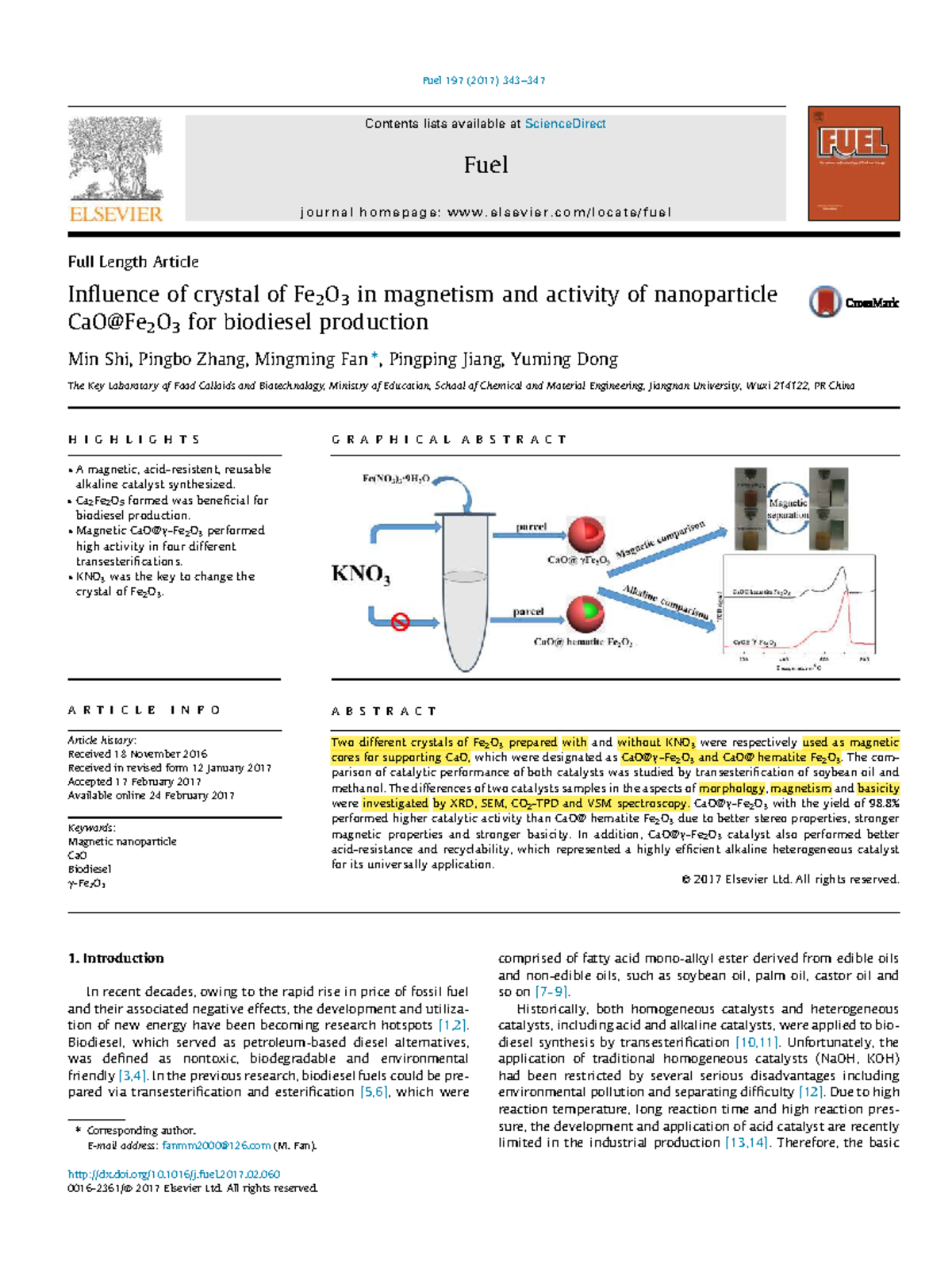 Influence of Fe2O3 Crystal Structure on Nanoparticle Activity for ...