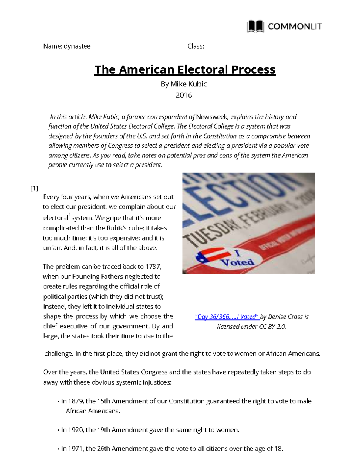 The American Electoral Process: Insights and Homework Questions - Studocu