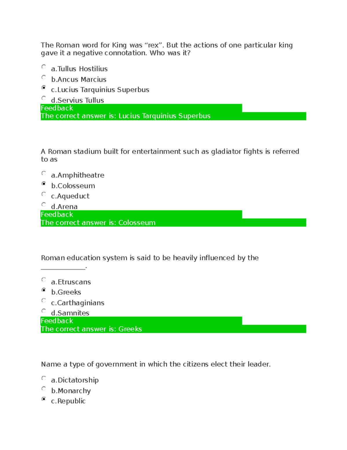Graded Quiz Unit 6: Roman History Insights and Key Concepts - Studocu