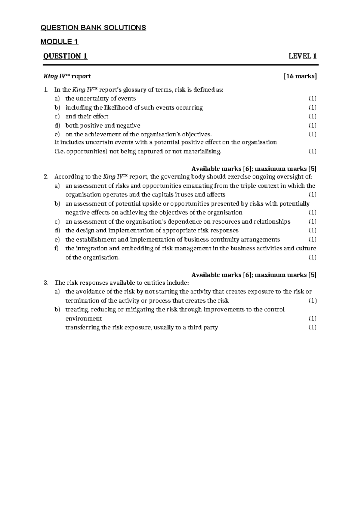 Question BANK Solutions Module 1 - QUESTION BANK SOLUTIONS MODULE 1 ...