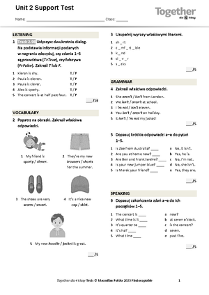 Unit 3 Test A Bugs Team 2 - test unit 3 - PHOTOCOPIABLE © Macmillan ...