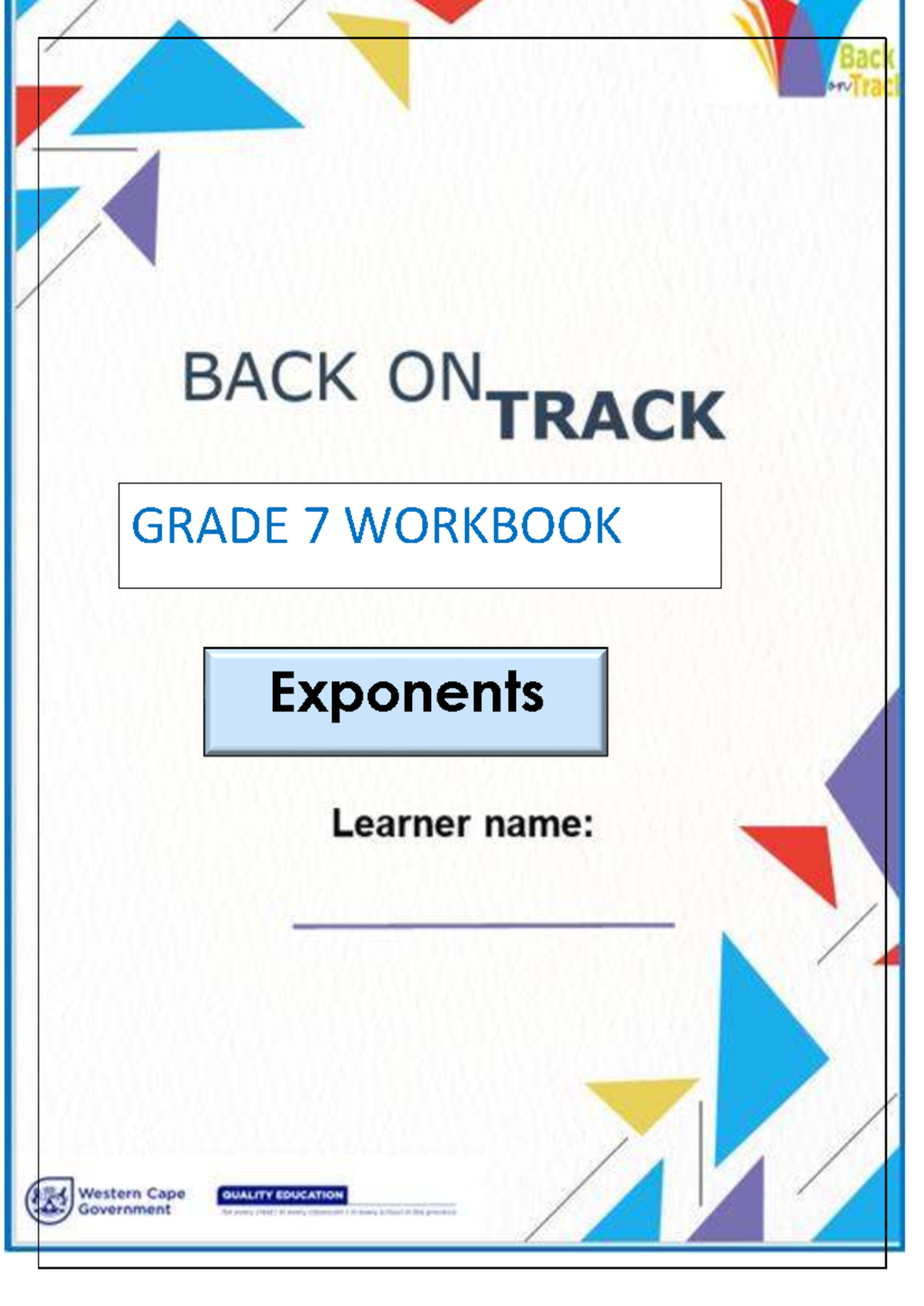 Grade 7 Maths - Exponents Workbook Activities and Exercises - Studocu
