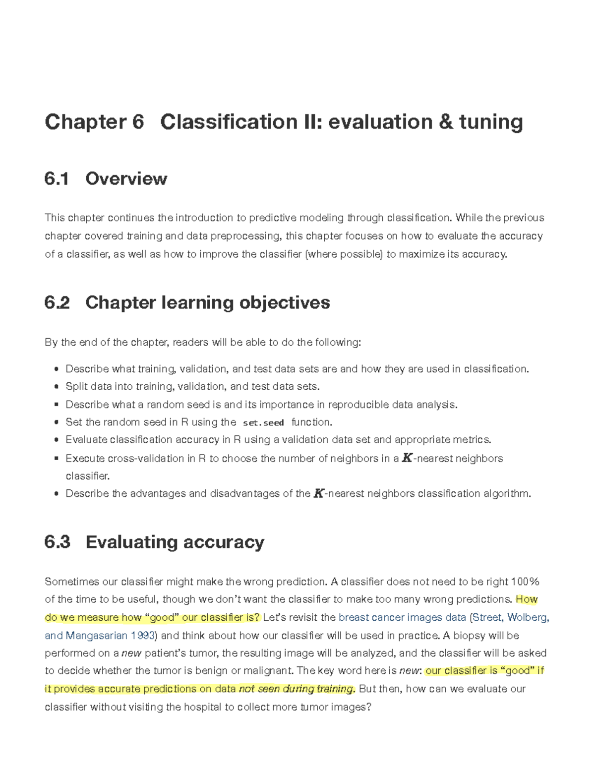 "DSCI 100 - Chapter 6: Advanced Classification Evaluation & Tuning ...