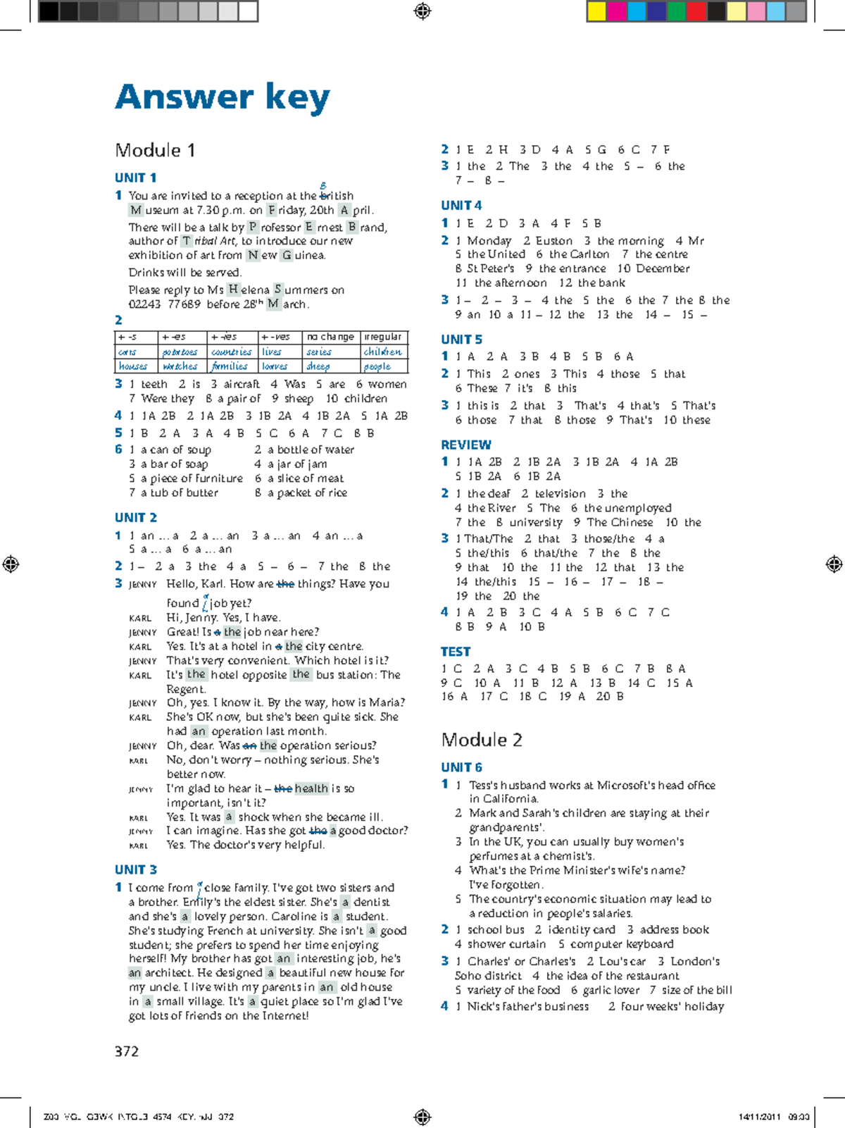 My Grammar Lab Intermediate Answer Key (Modules 1-18) - Studocu