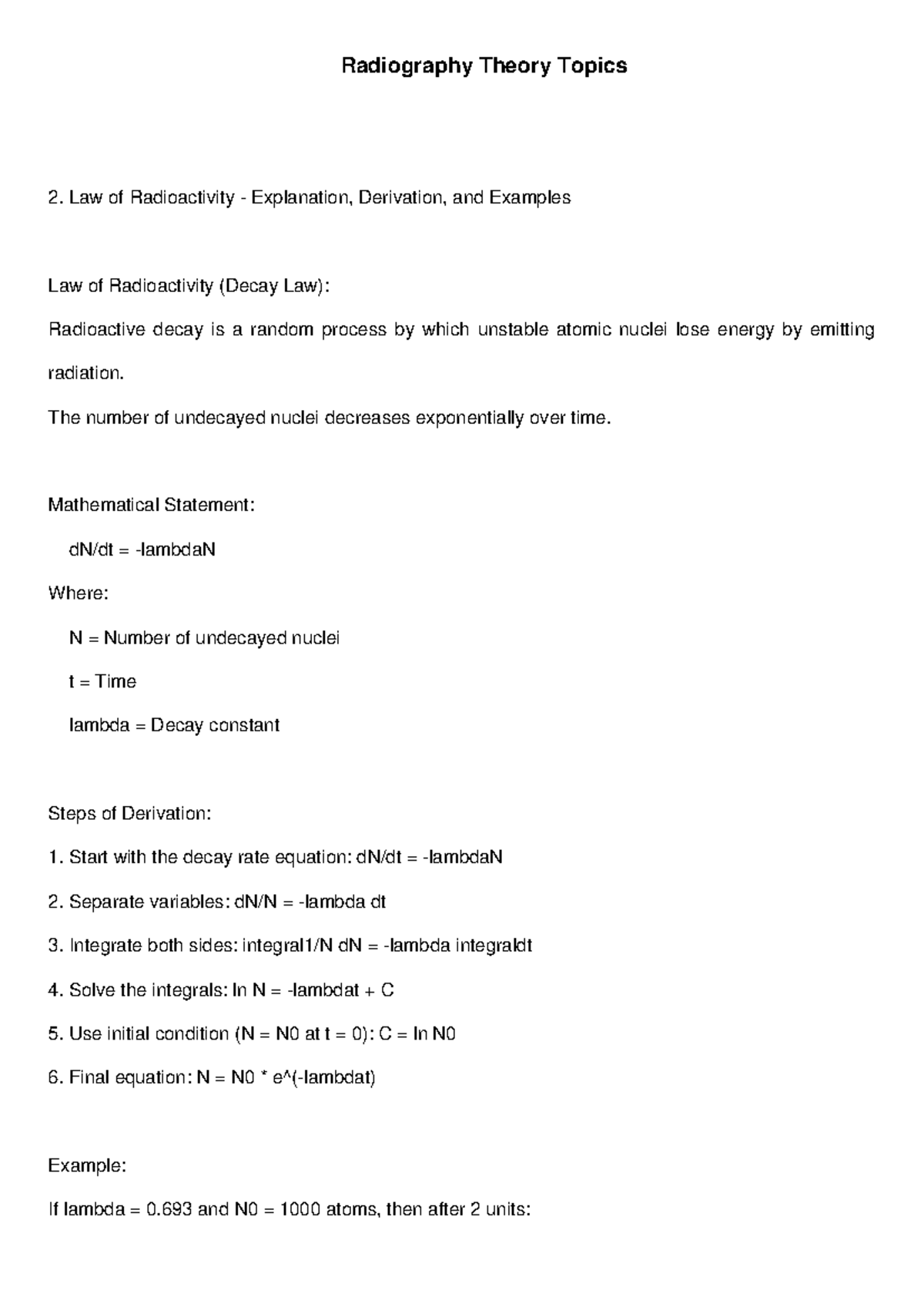 Radiography Theory Notes: Law of Radioactivity Explained (RAD 101 ...
