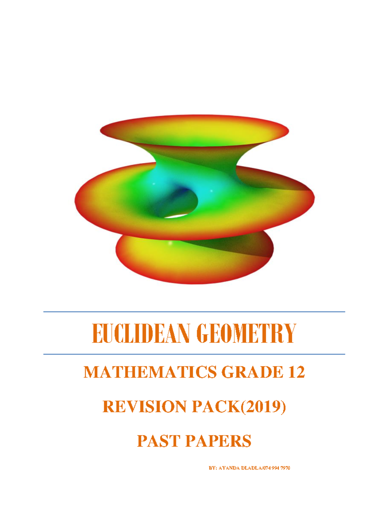 Grade 12 Euclidean Geometry Revision Pack & Past Papers (2019) - Studocu
