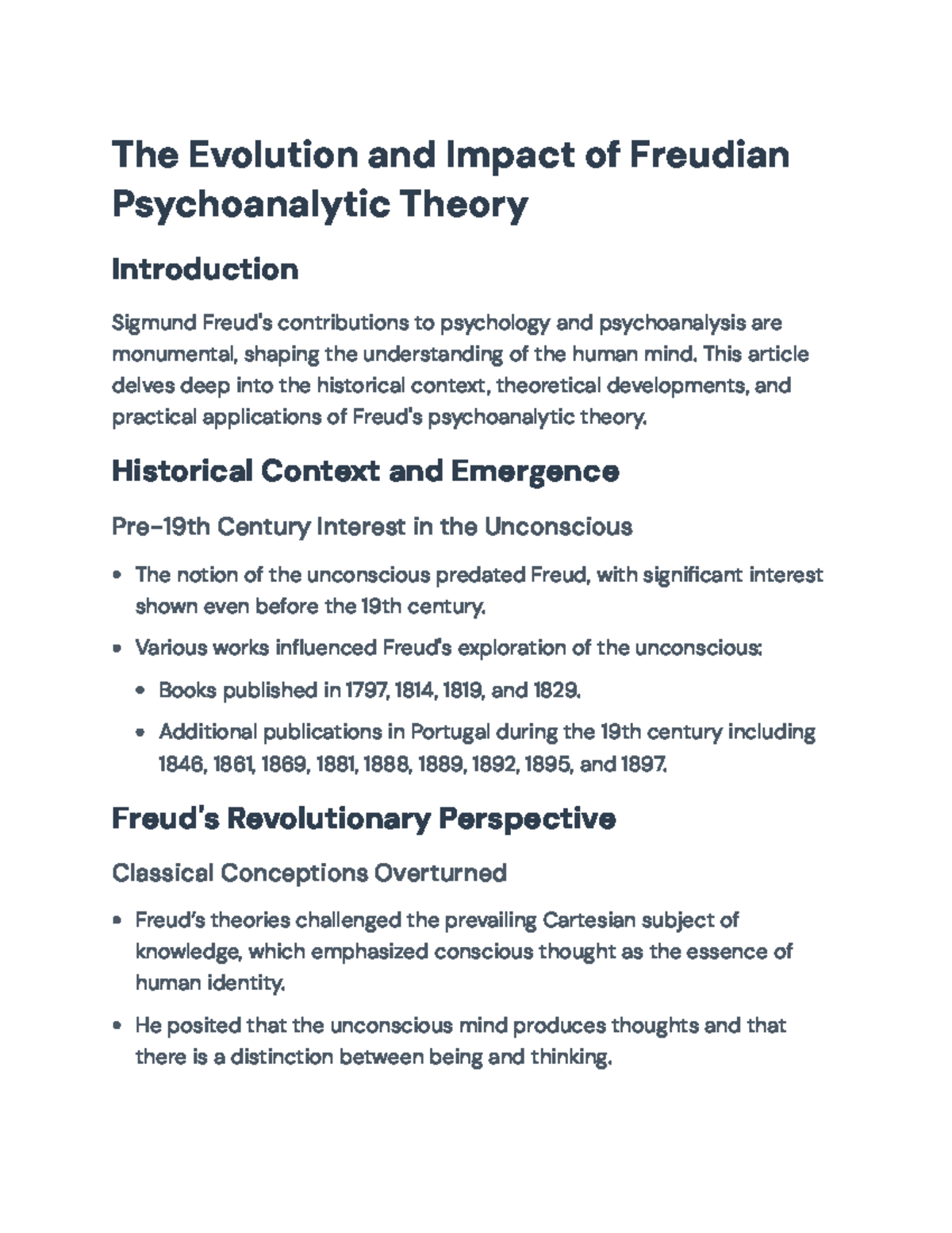 The Evolution and Impact of Freudian Psychoanalytic Theory (PSY 101 ...