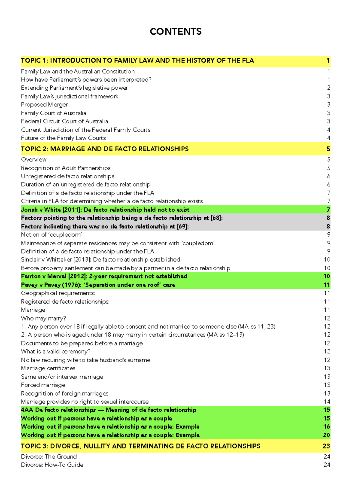 Family Law Study Guide - FAM 3013 Final Exam Notes (Revised) - Studocu