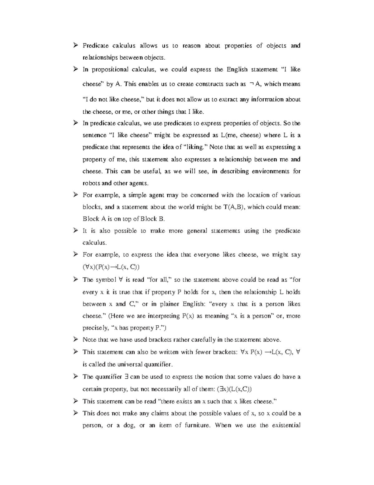 Predicate Calculus Notes - FOPL 101 - Concepts & Applications - Studocu