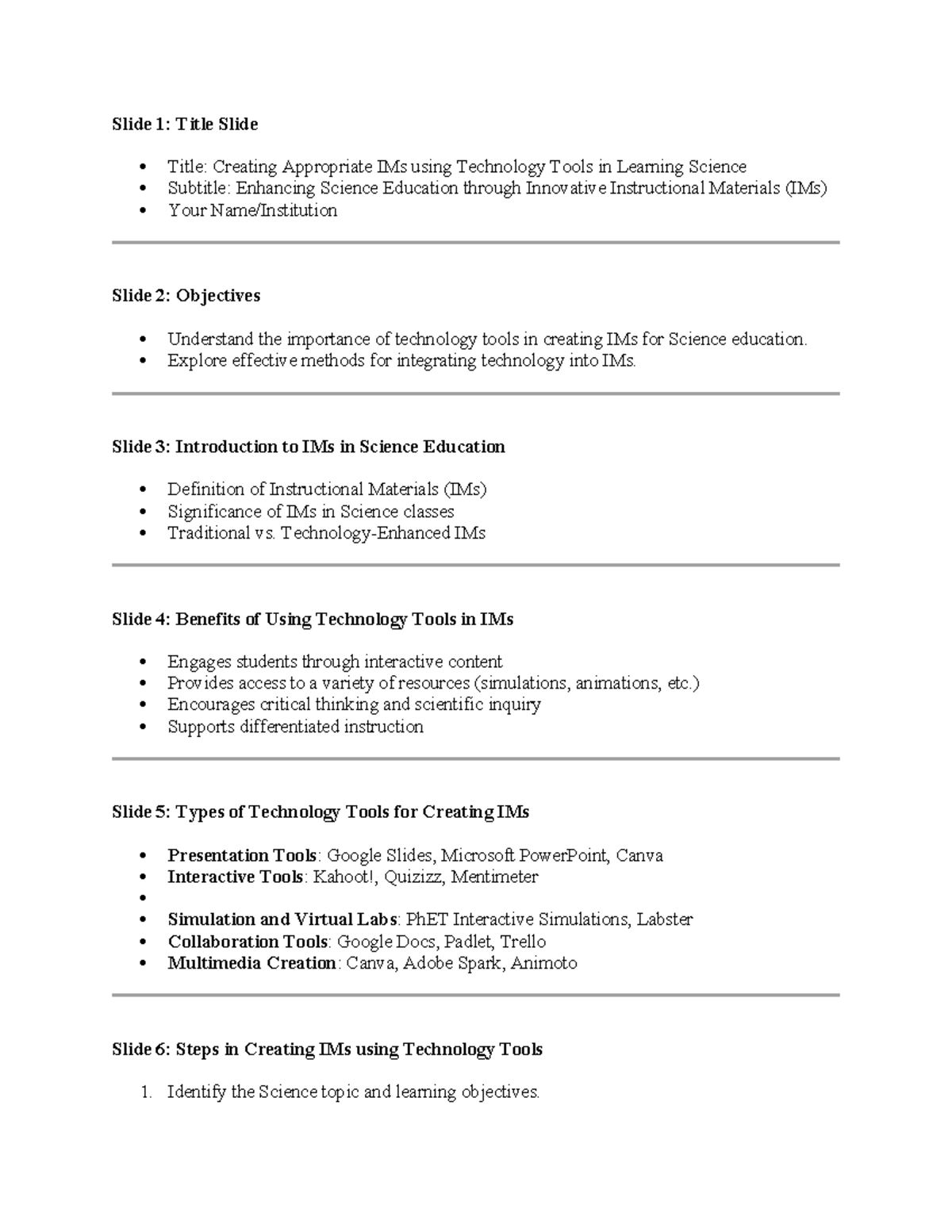 TTL 2 - Group 10 - Creating Effective IMs in Science Education - Studocu
