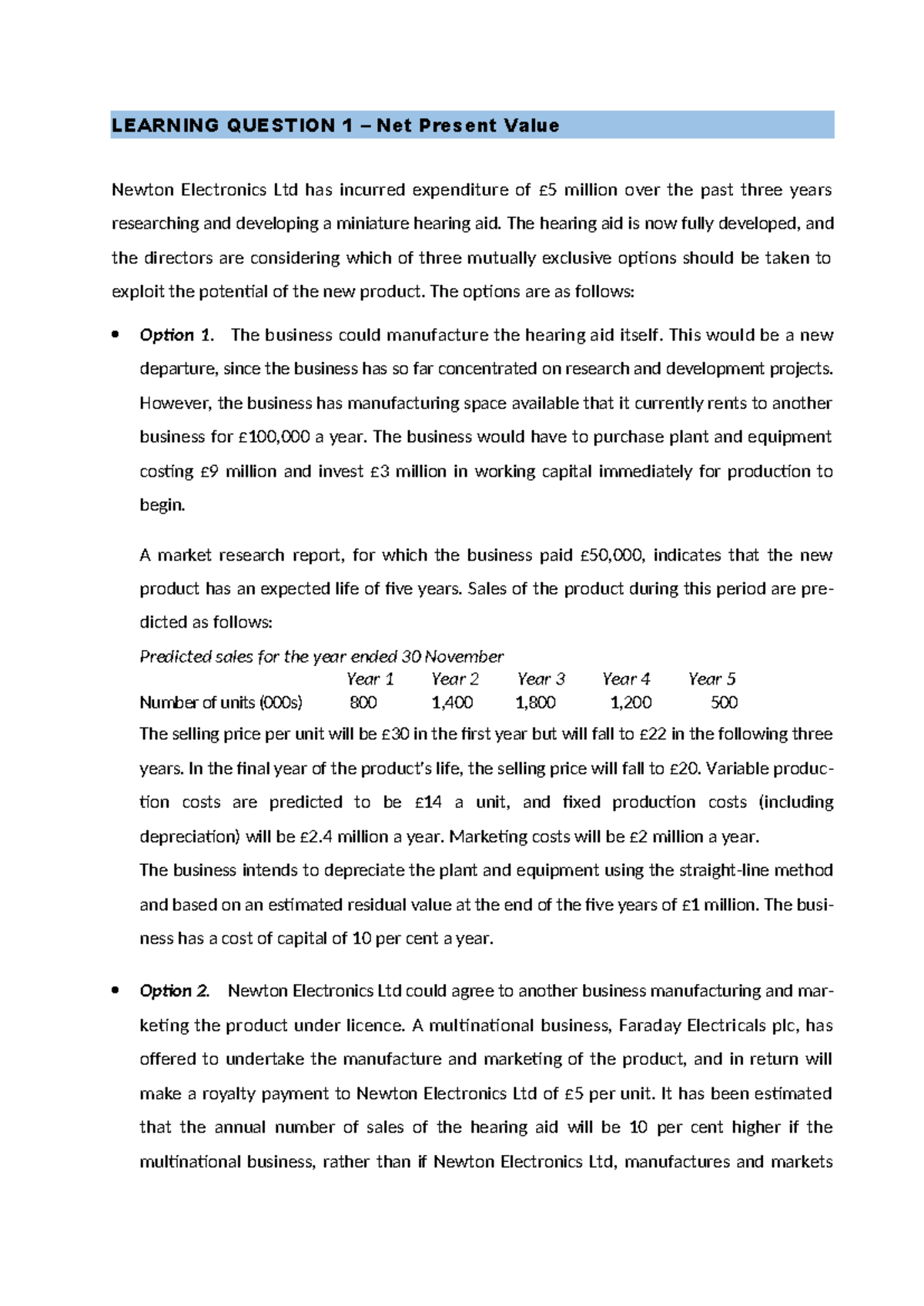 Capital Budgeting Analysis Npv Irr Payback Arr Supp Qs Studocu