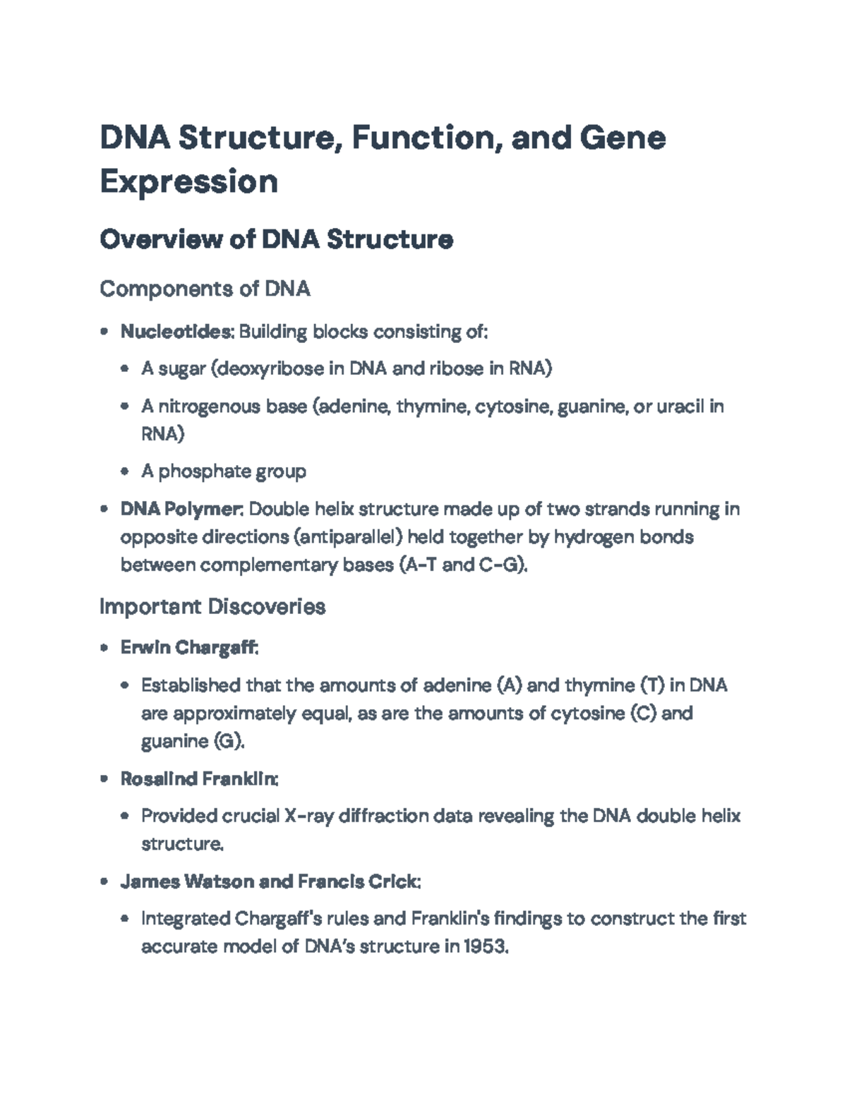Molecular Biology: DNA Structure, Function & Gene Regulation Overview ...