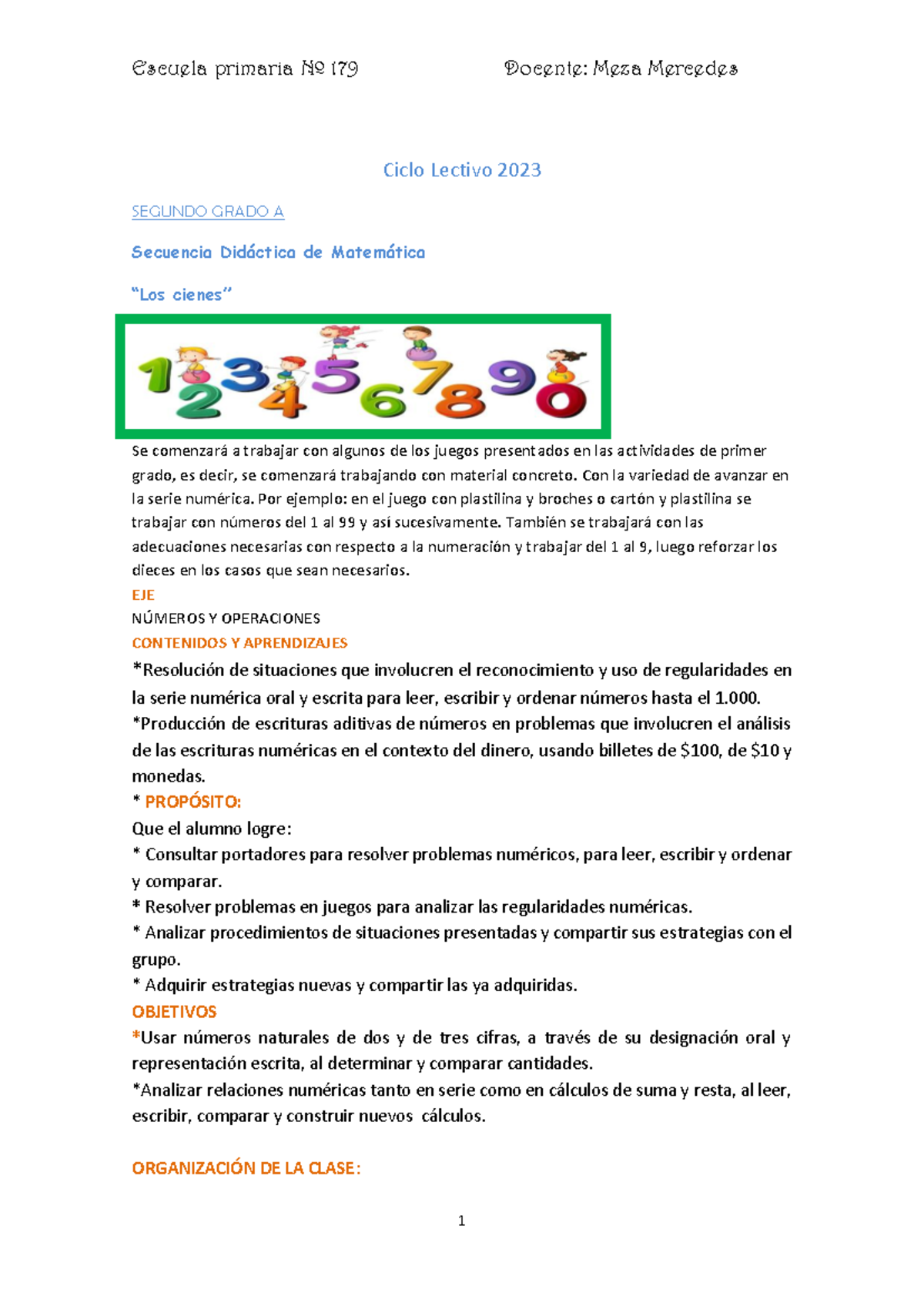 Secuencia Didáctica de Matemática - Los Cienes 2º Grado A - Studocu