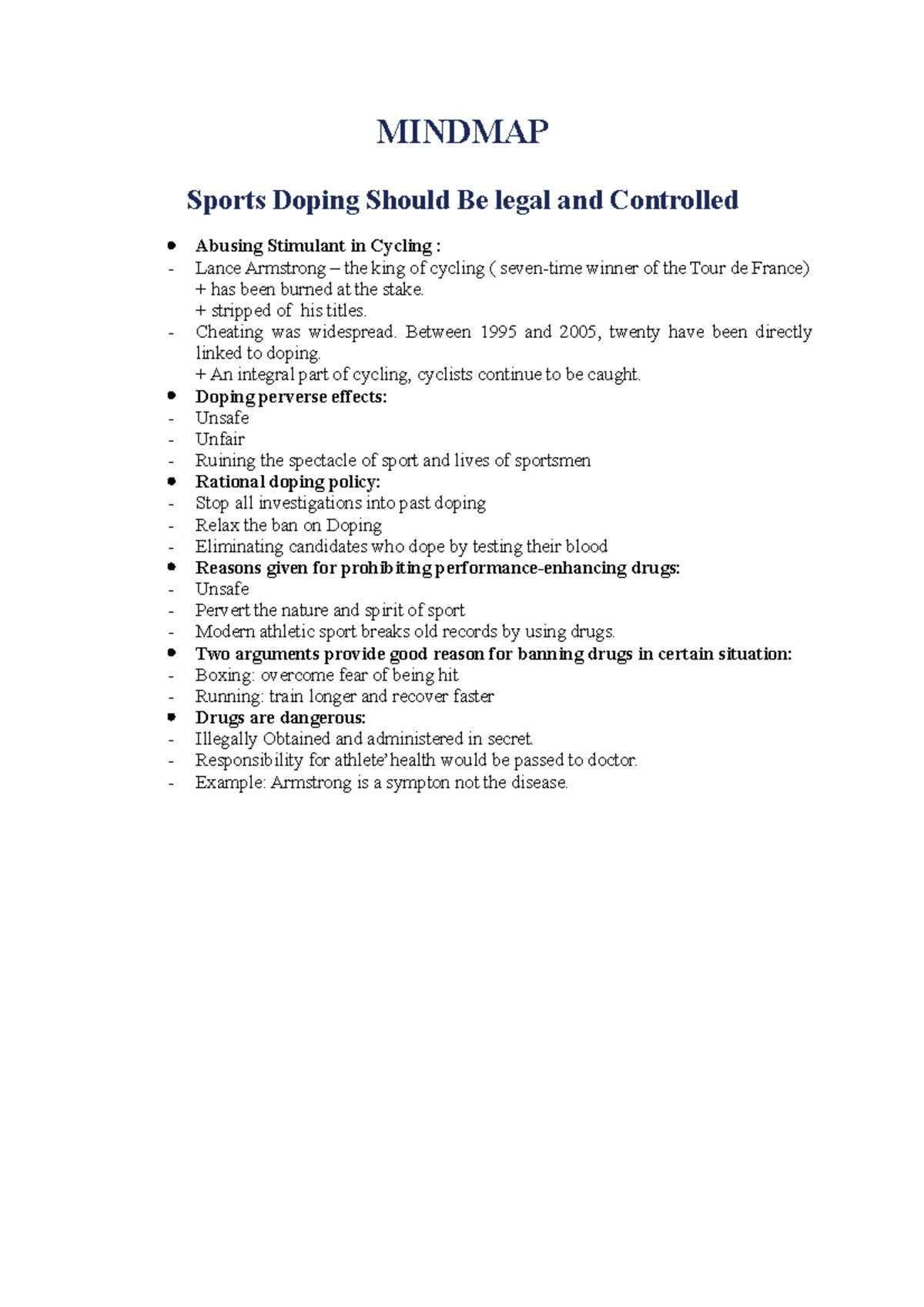 Legalization and Regulation of Sports Doping: A Critical Analysis - Studocu