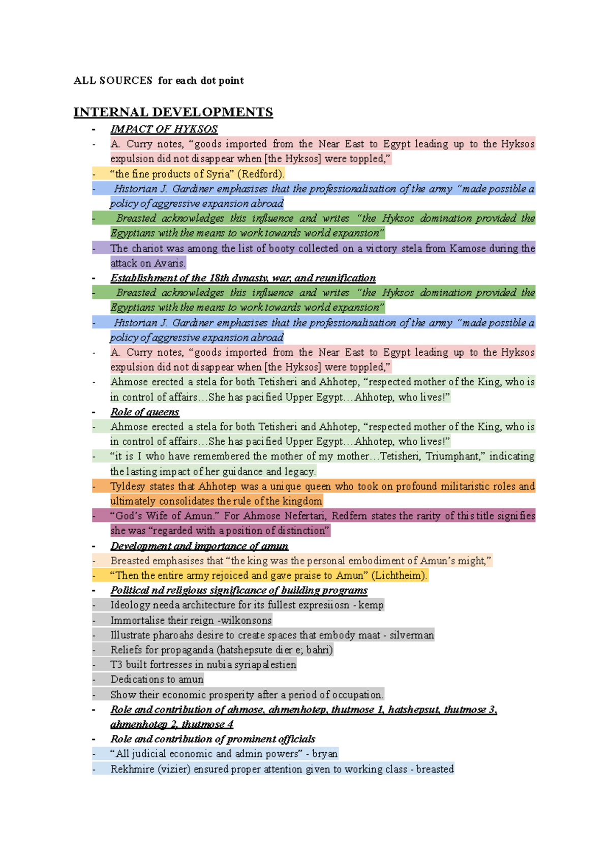 New Kingdom Egypt: Internal Developments & Hyksos Impact (HIST 101 ...