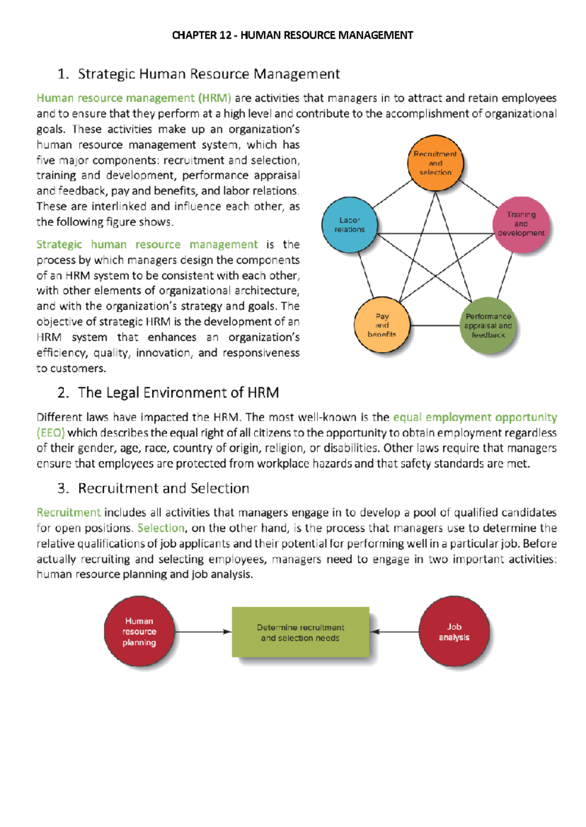 Chapter 12 - HR Management Overview and Key Concepts - Studeersnel