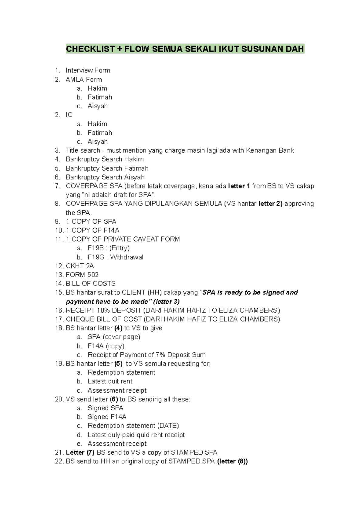 Final Checklist for SPA File Submission (Final Exam) - Studocu