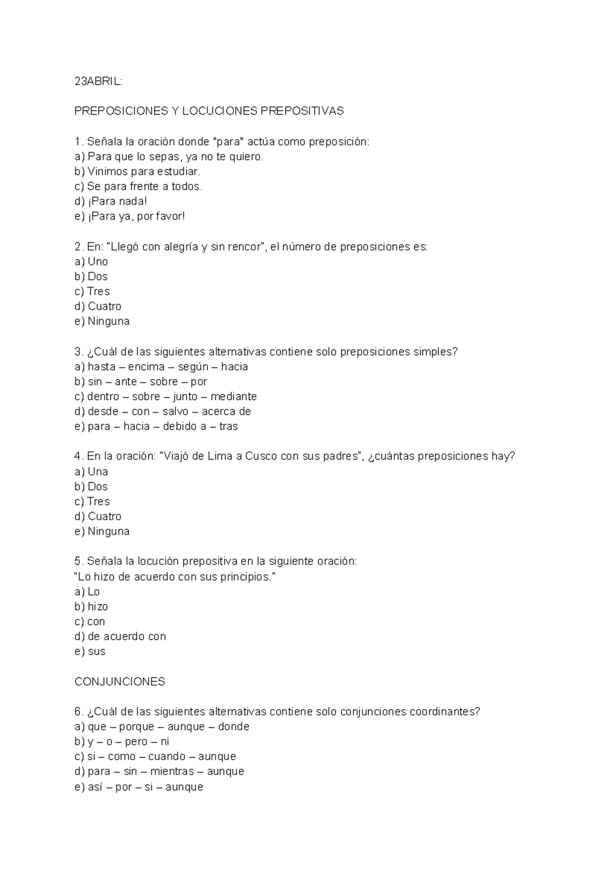 23ABRIL: PREPARACIÓN PARA EXAMEN DE ADMISIÓN EN PREPOSICIONES Y ...