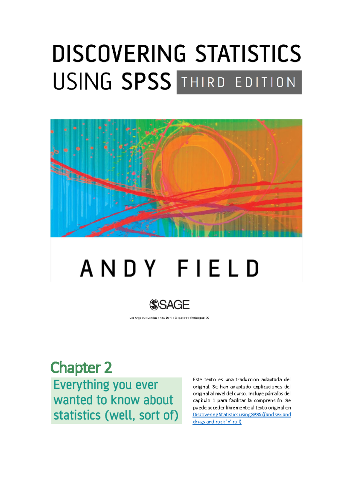 Andy Field Discovering Statistics Más allá de los datos - Chapter 2 ...