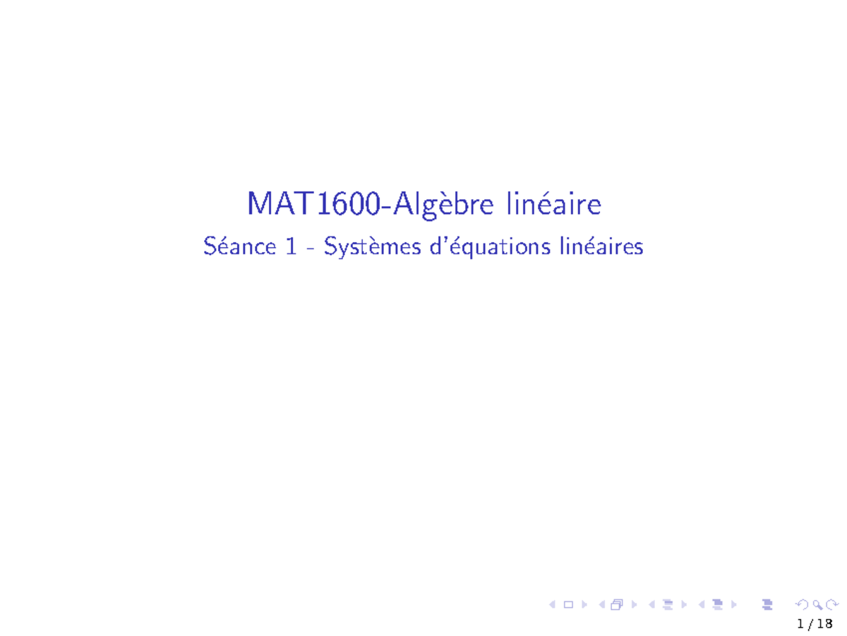 MAT1600-Séance 1 - Notes de cours 1 - MAT1600-Alg`ebre lin ́eaire S ...
