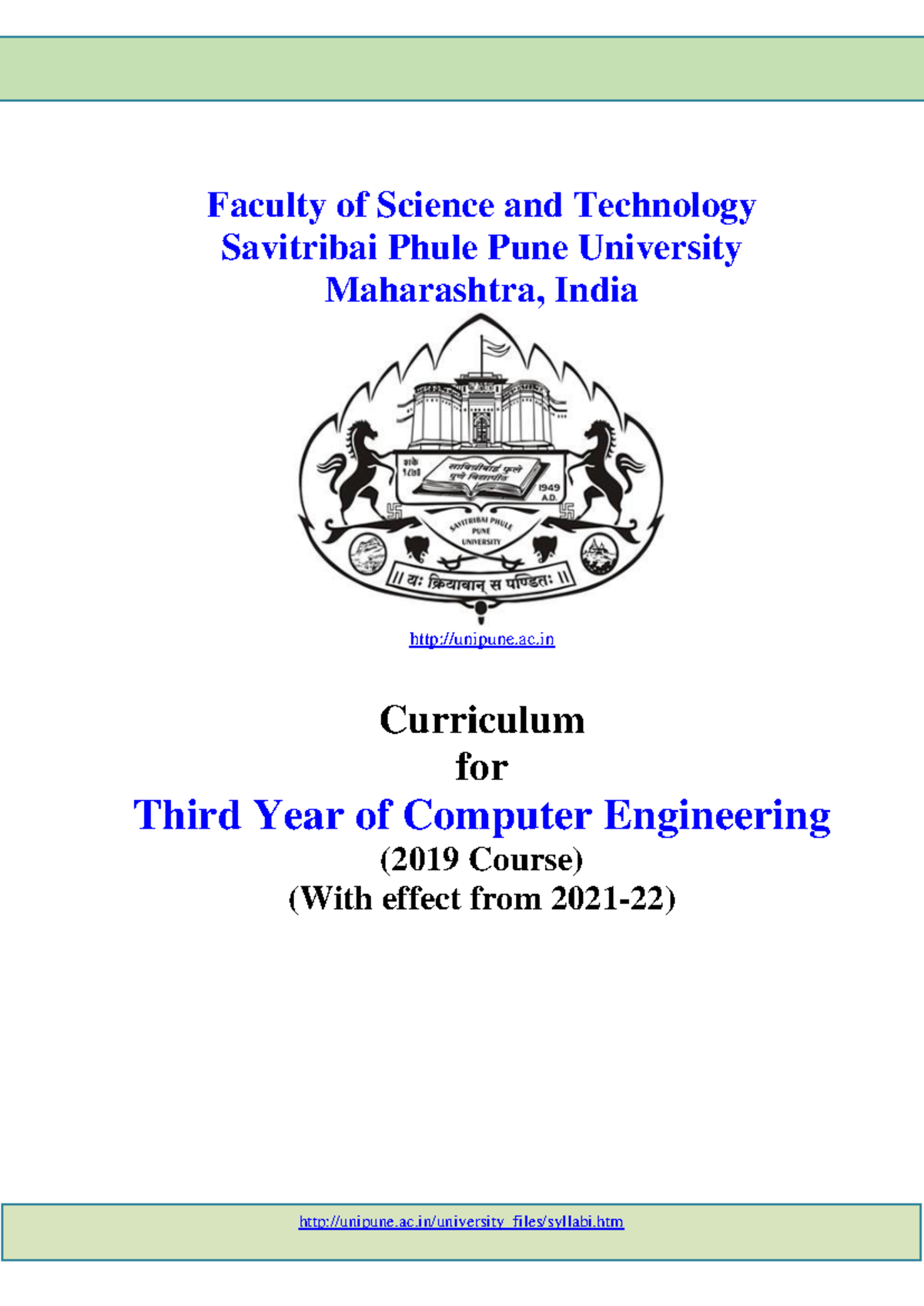 TE Computer 2019 Course Complete Syllabus - Computer Engineering - SPPU ...