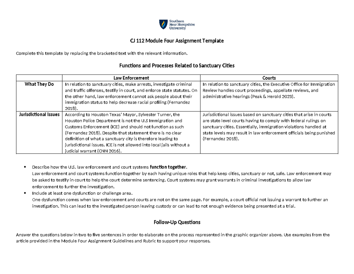 CJ 112 Module Four Assignment Complete - CJ 112 Module Four Assignment ...