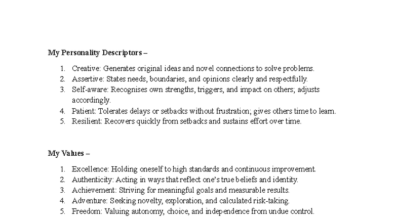 MY Superhero: Personality, Values, Strengths & Origin Story - Studocu