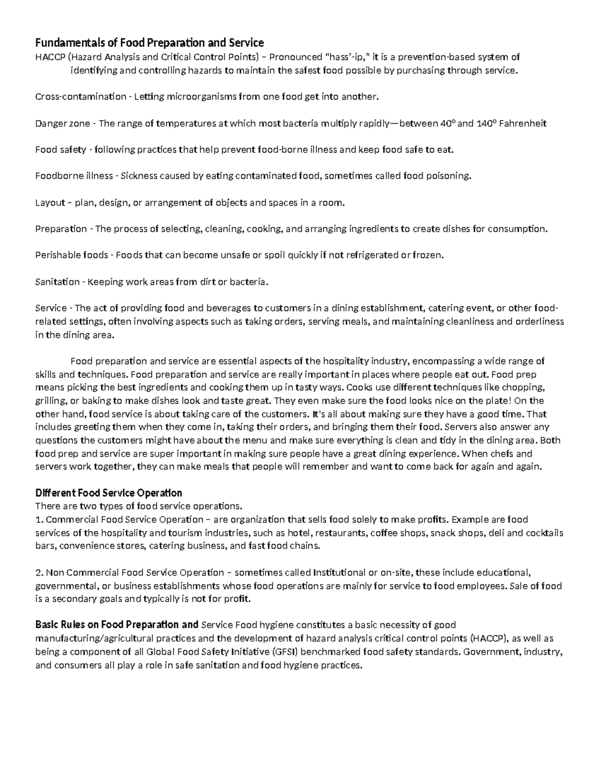 TLE 7 Q3 - WEEK 4 - Essentials of Food Preparation & Service - Studocu