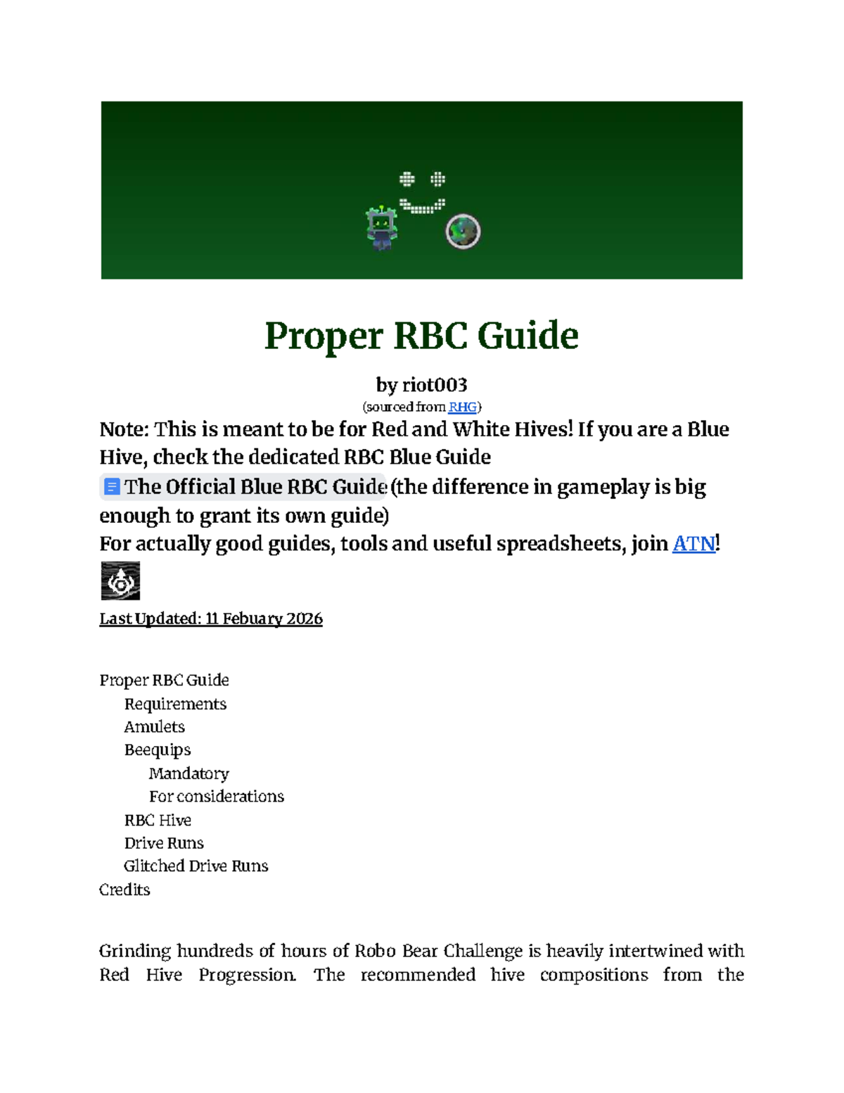Proper RBC Guide (RHG) - Strategies for Red & White Hives - Studocu
