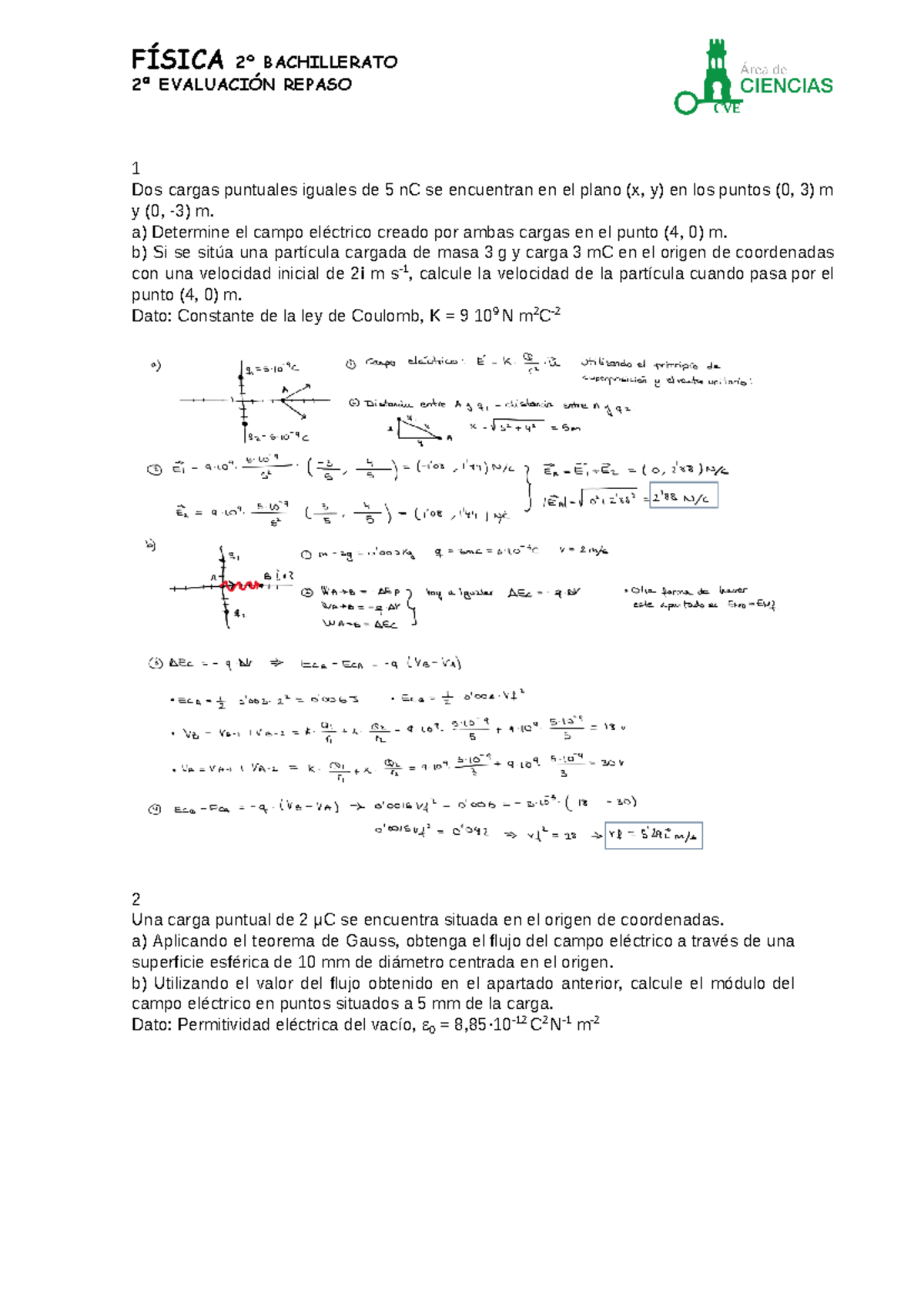 Ejercicios Resueltos - 2ª Evaluación de Electromagnetismo - Studocu