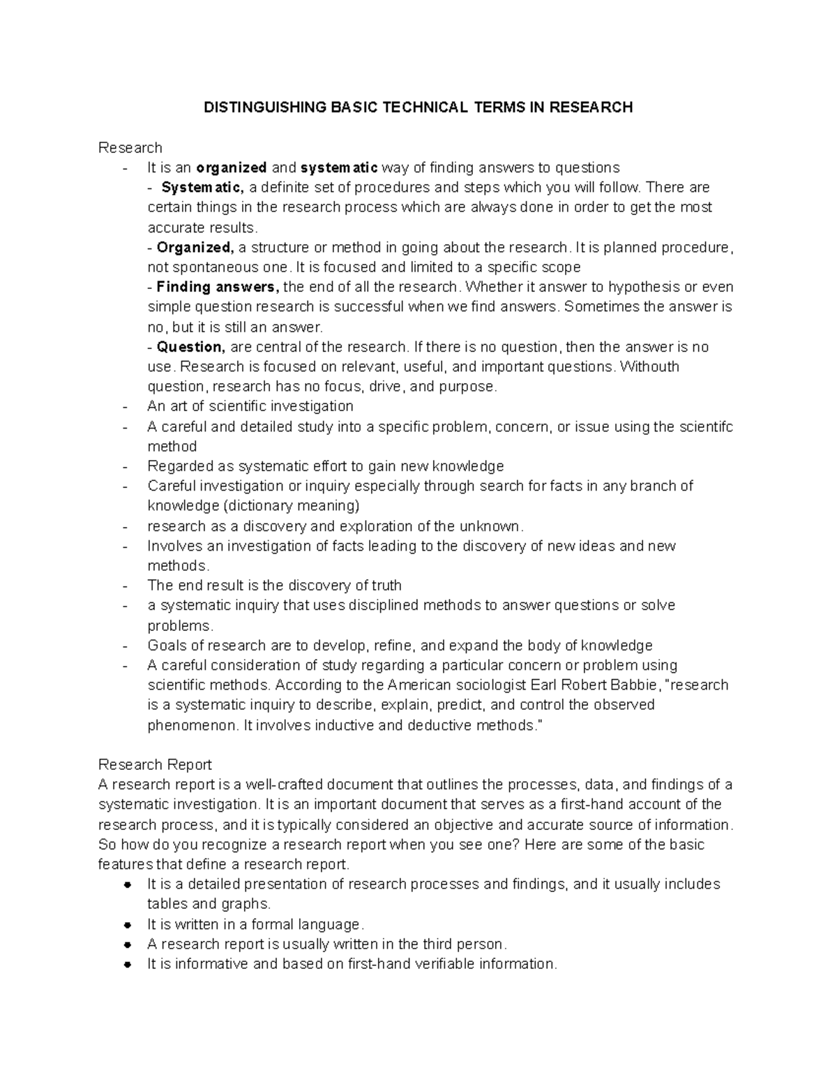 "Research Terminologies: Essential Terms and Concepts Explained" - Studocu