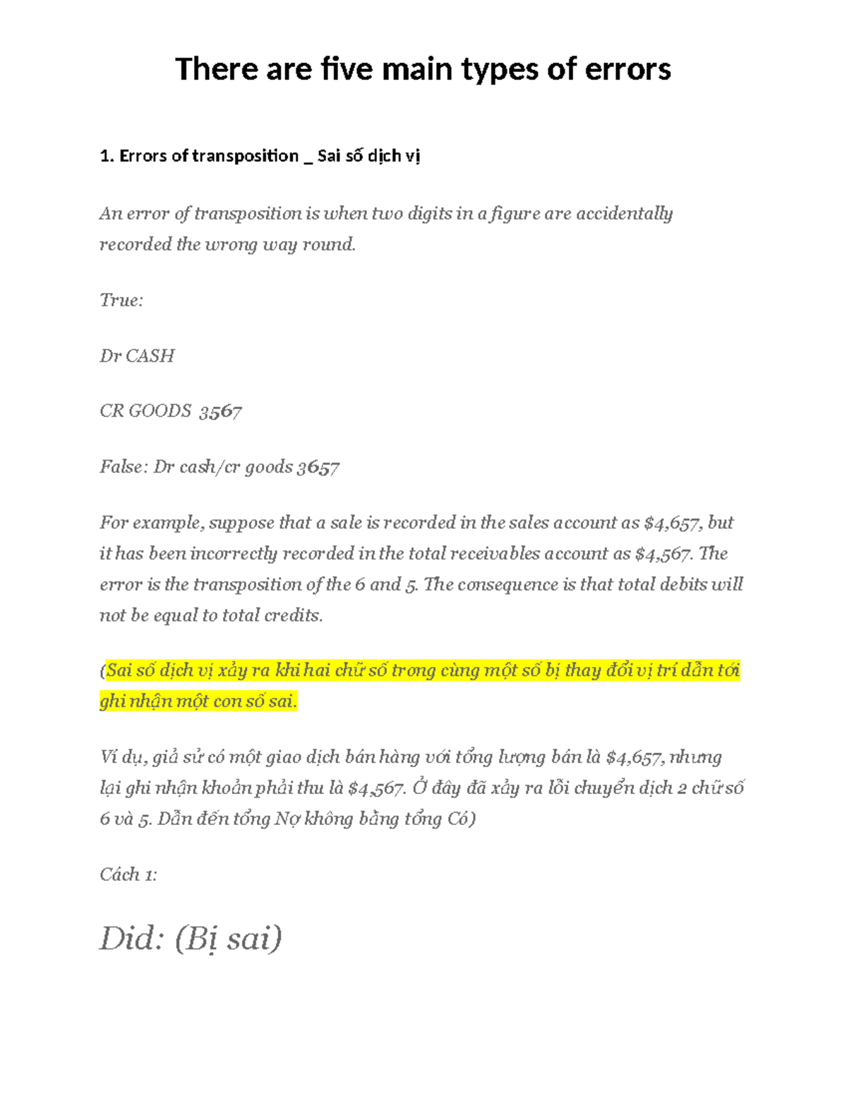 Types of Errors in Accounting: Transposition, Omission, Commission, and ...