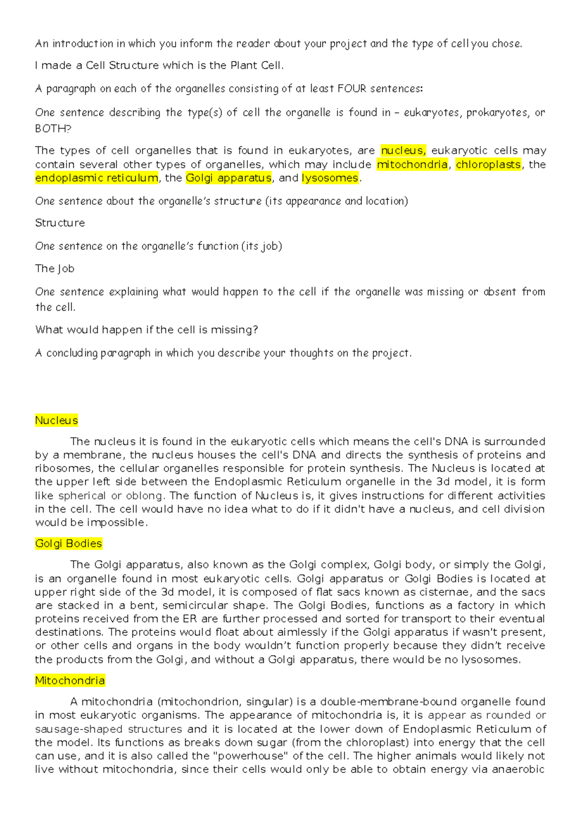 Plant CELL Structure: Overview of Plant Cell Organelles and Functions - Studocu