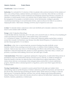 Hembate Drug Card - DRUG CARD - .(Generic) Hemabate(Trade) Carboprost ...