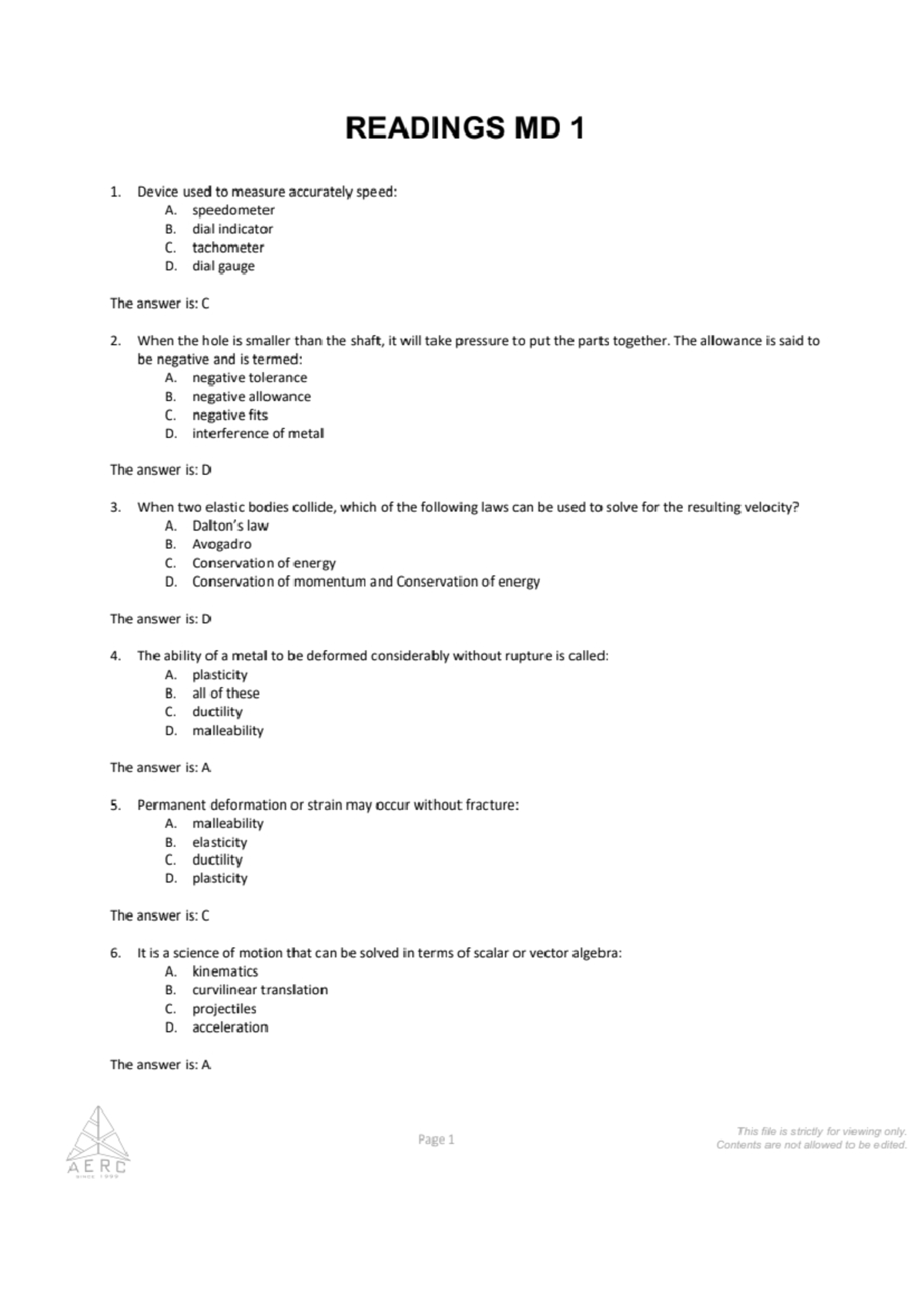 MD 1: Key Concepts and Terms in Machine Design Elements - Studocu