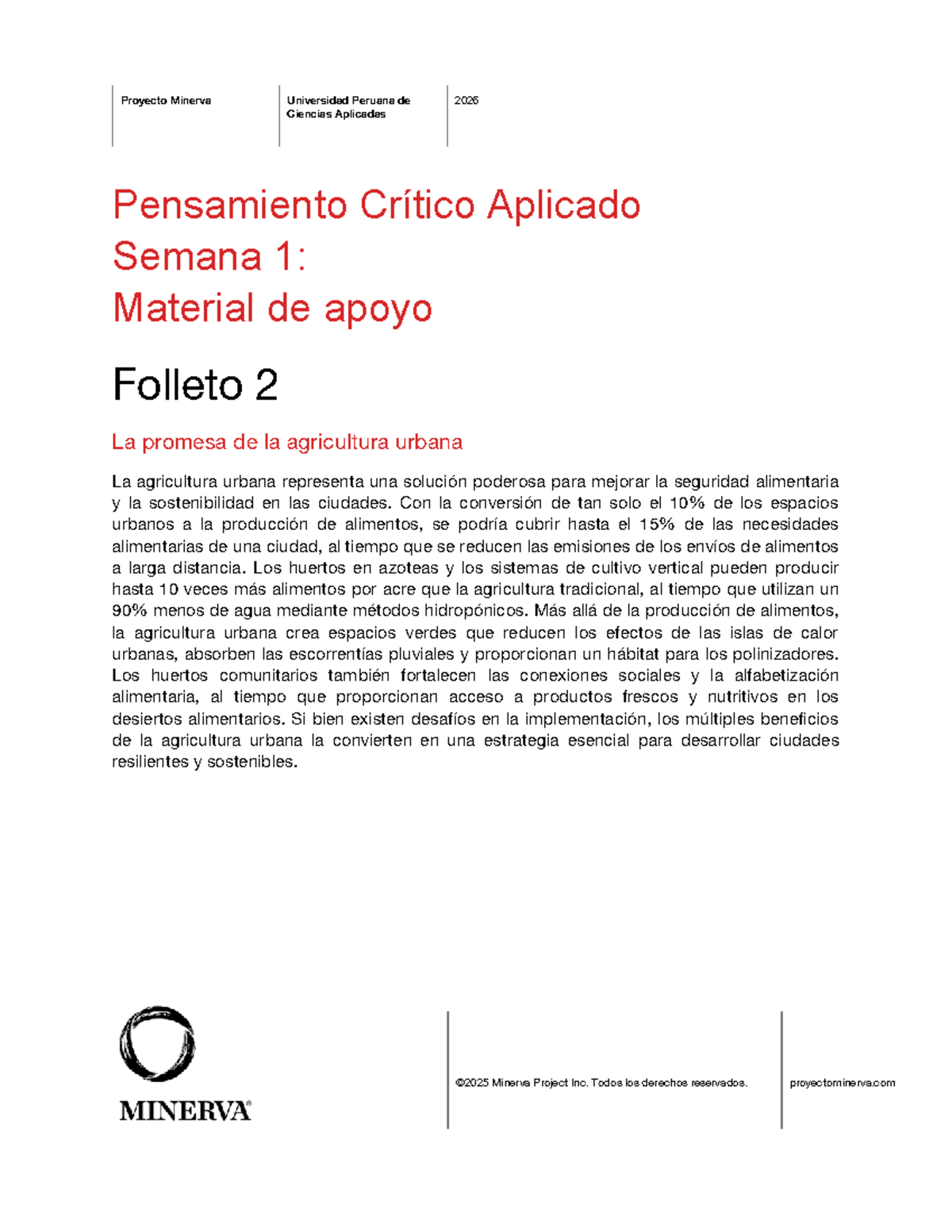 Proyecto Minerva UPC 2026: Agricultura Urbana - Semana 1 Folleto 2 ...