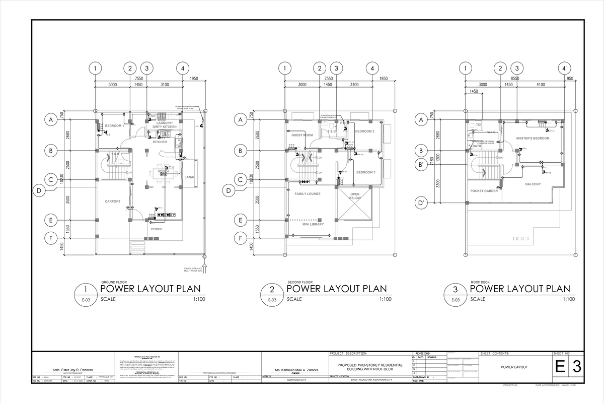 E-3 Zamora - Power Layout Plan for Residential Building - Studocu