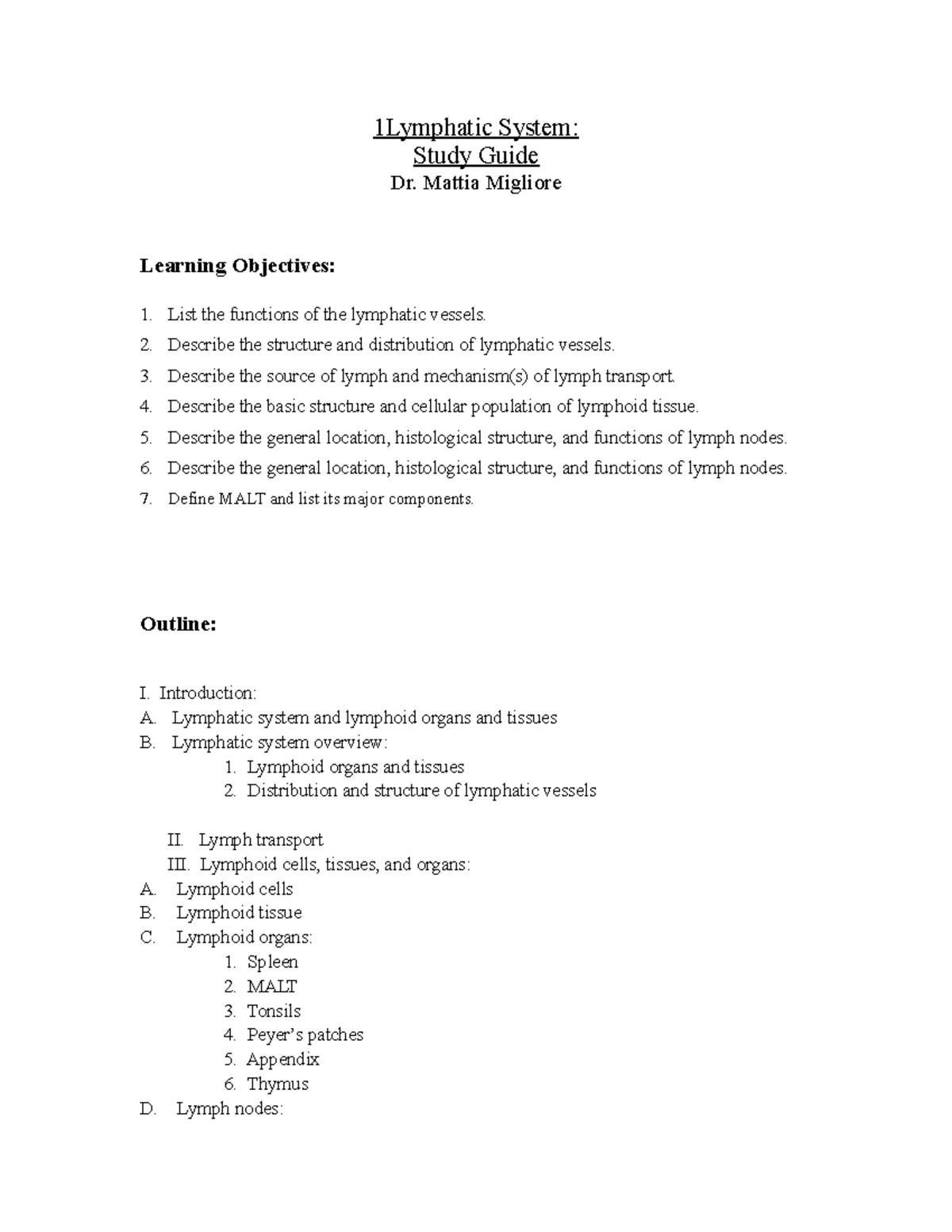 Lymphatic System Study Guide: Functions, Structures, and Components ...