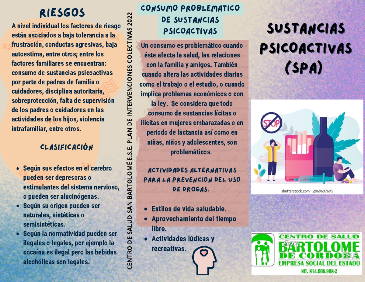 Folleto sobre sustancias psicoactivas y su consumo problemático - Studocu