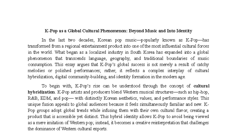 K-Pop as a Global Cultural Phenomenon - What began as a localized ...