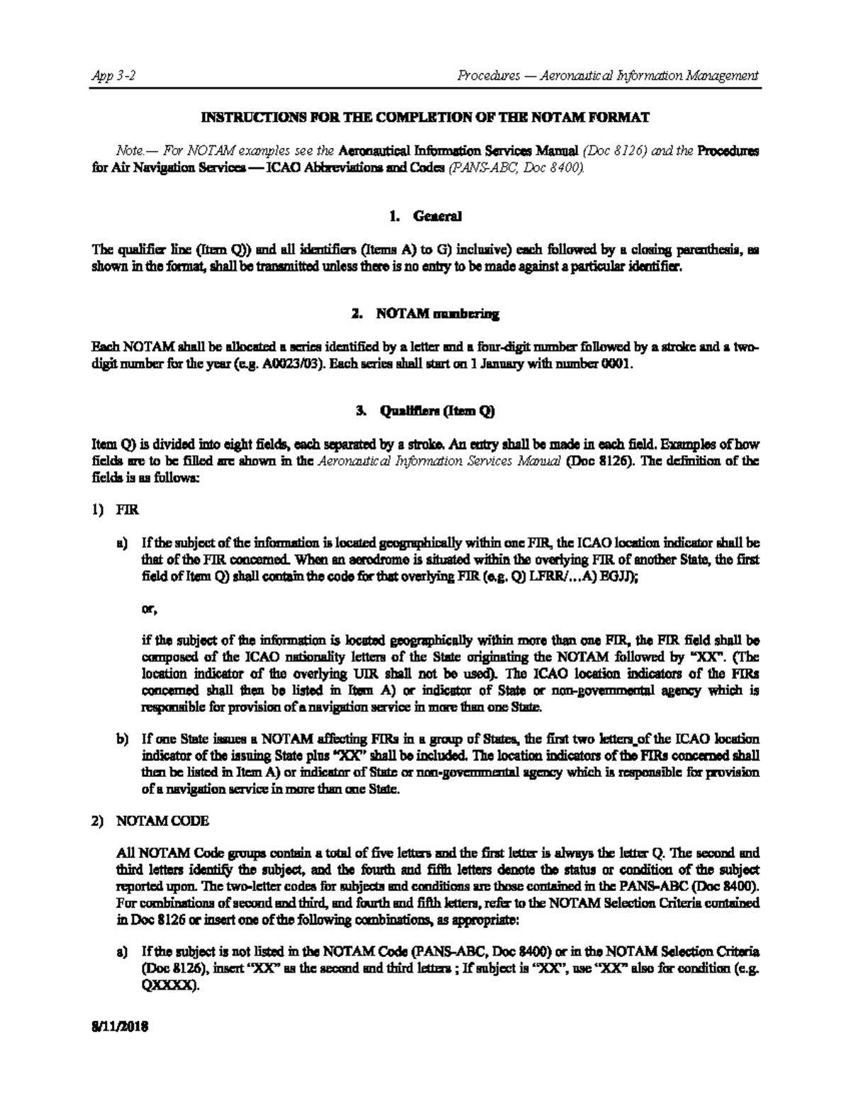 NOTAM Procedures and Examples - Aeronautical Info Management - Studocu