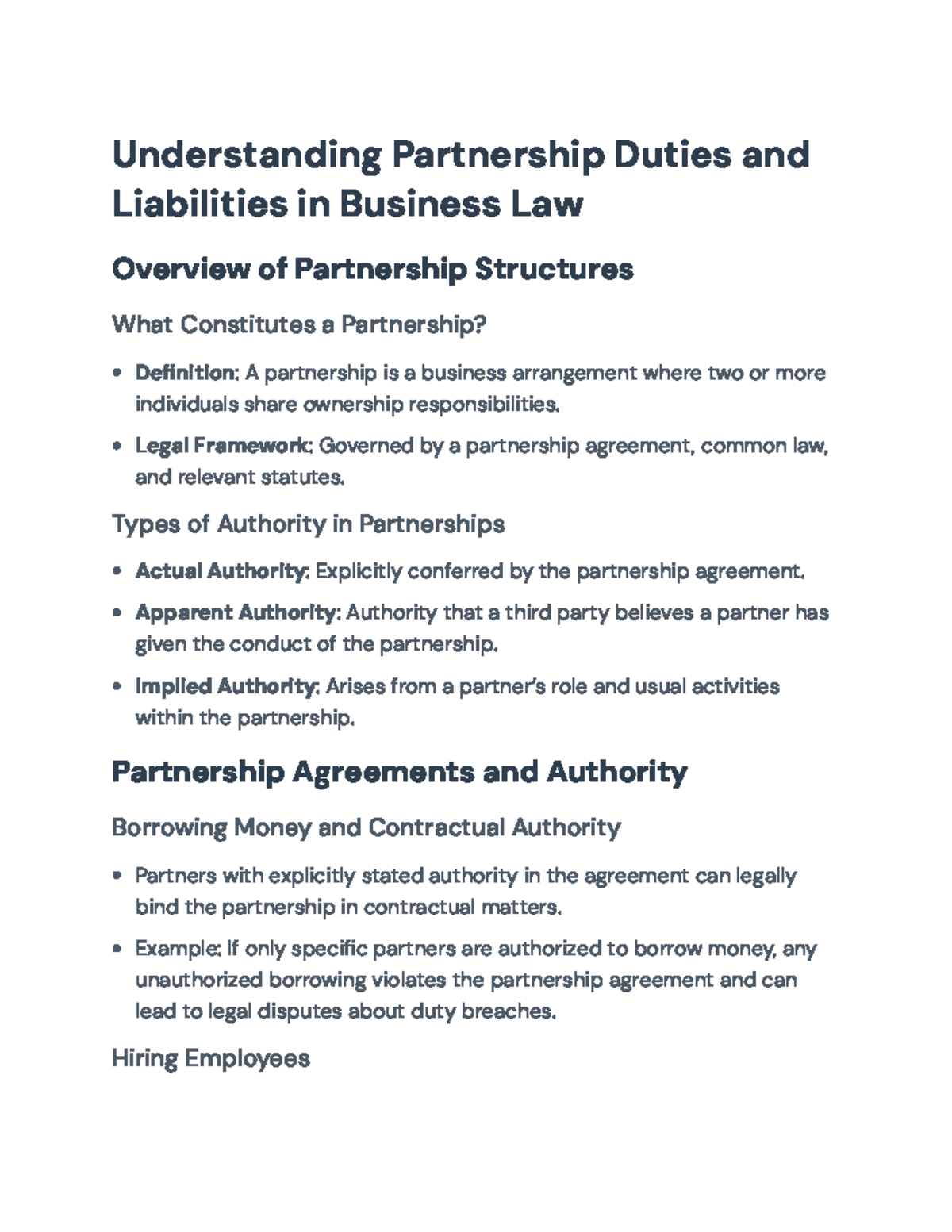 Understanding Partnership Duties and Liabilities in Business Law ...
