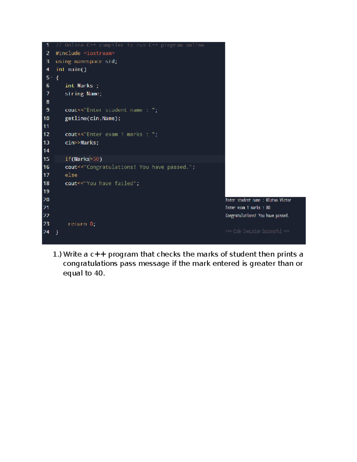 C++ Programming Exercises Overview (CS101) - Conditional & Looping Concepts - Studocu