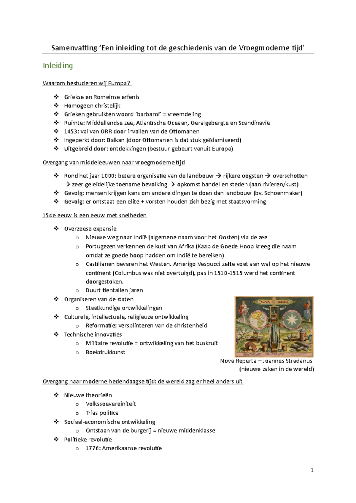 Geschiedenis van de Vroegmoderne Tijd - Geschiedenis van de Vroegmoderne Tijd Deel 0: - Studocu