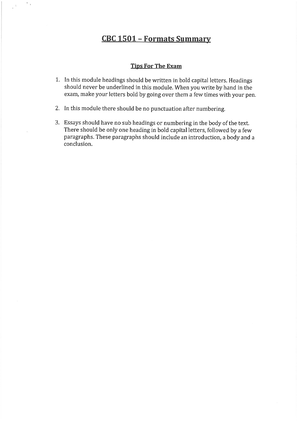 Report example - notes - CBC1501/201/2/ Tutorial letter 201/2 ...
