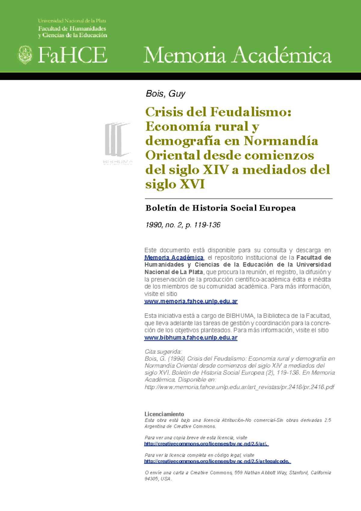 Crisis del Feudalismo: Economía y Demografía en Normandía (siglo XIV ...
